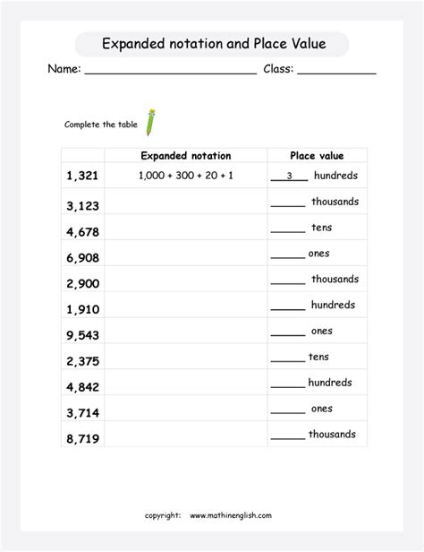 Expanded Notation Worksheet Second Grade