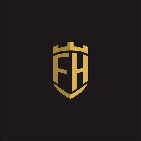 Initials Fh Logo Monogram With Shield Style Design 27620064 Vector Art