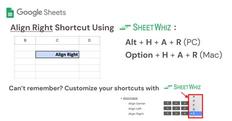 Align Right Shortcut In Google Sheets Same As Excel