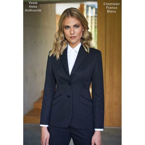 Veste Femme Coupe Classique 2 Boutons Devant Polyester Et Viscose