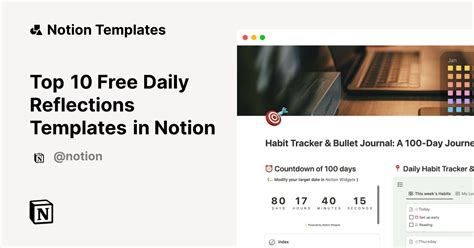 top 10 free daily reflections templates notion template marketplace