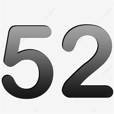 Number 52 Clipart Vector Black Number 52 Stroke Logo Design Number