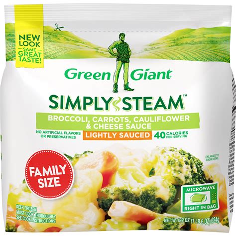 Green Giant Simply Steam Broccoli Carrots Cauliflower And Cheese Sauce