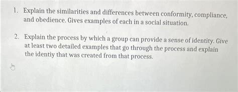 Solved Explain The Similarities And Differences Between