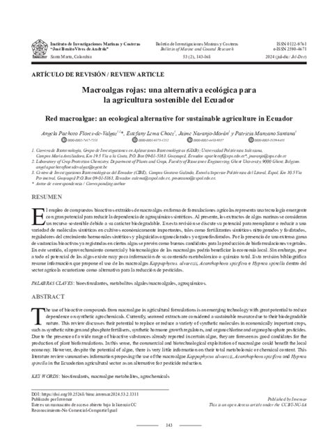 Pdf Macroalgas Rojas Una Alternativa Ecológica Para La Agricultura