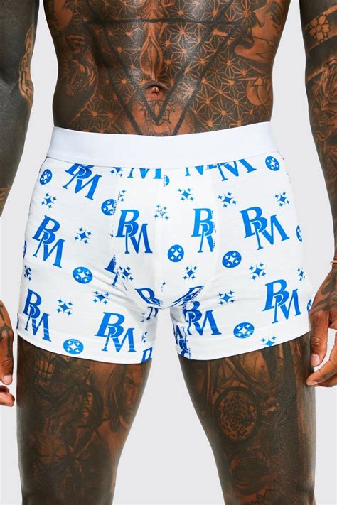 Mens 3 Pack Bm Print Boxers Boohoo Uk