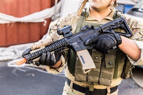 Lancer Tactical Proline Etu Mk18 Full Metal Airsoft Aeg Rifle Field