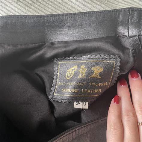 Genuine Leather Skirt Zip Up Front Would Best Fit Depop