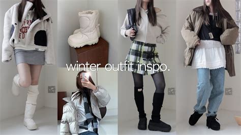 Lookbook ᝬ 쿨하고 따숩게⛸ 한끗차이 겨울코디 Tip🪧흔하지 않게 포근한 겨울 아이템 추천 실패없는 패딩부츠 레그워머 스타킹 코디 레이어드 스커트 머플러
