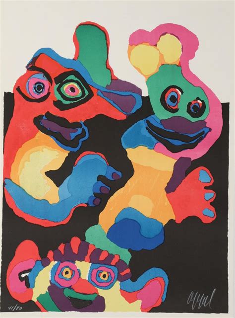 Karel Appel Gente Riendo En Vente Sur 1stdibs