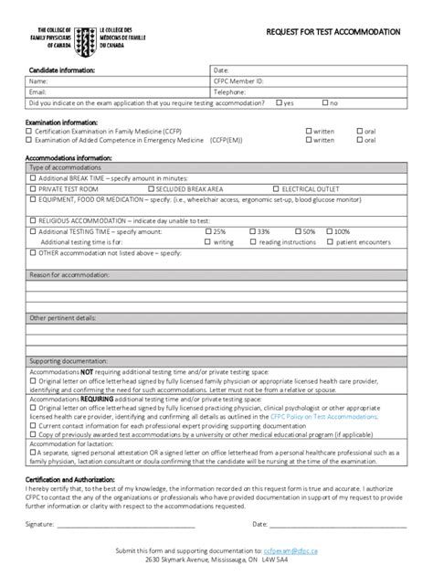 Fillable Online Testing Accommodations Request Form Section I Exam