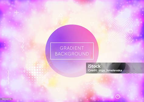 네온 패턴입니다 테크 벡터 액체 질감 홀로그램 배경입니다 둥근 형광등 트렌디한 도트 보라색 공간 모양입니다 멤피스 플라이어 바이올렛 네온 패턴 0명에 대한 스톡 벡터 아트