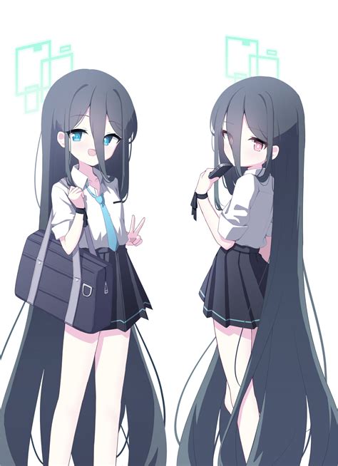 Safebooru Blue Archive 2girls 525 Woiwo Absurdly Long Hair