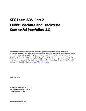 Fillable Online SEC Form ADV Part Client Brochure And Disclosure Fax Email Print PdfFiller