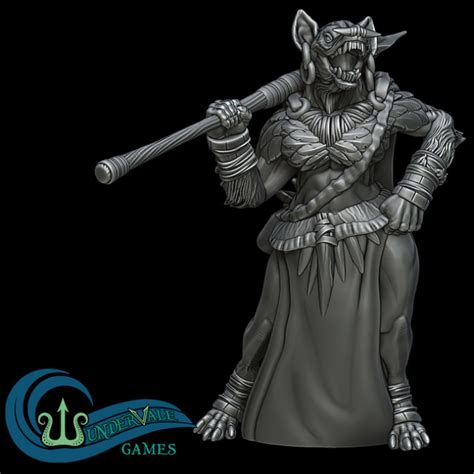 3d Printable Gnoll Female Warrior By Wundervale Games