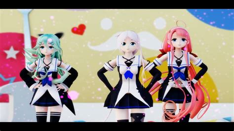 Mmd艦これ 江風山風海風でおねがいダーリン Fhd60fps Youtube