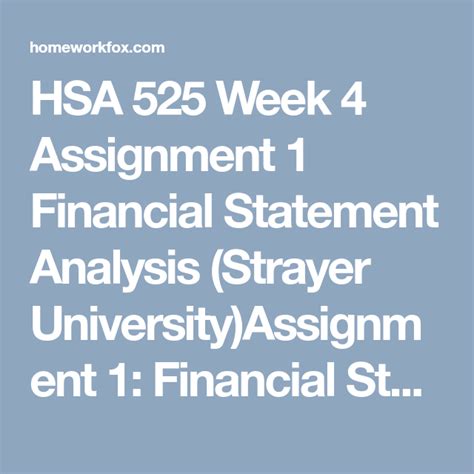 Financial Statement Analysis Assignment Paisleyrtnorton