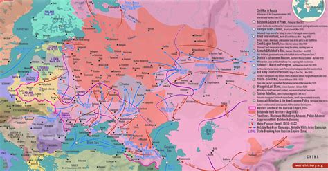 Map Of The Russian Civil War In Europe 19171922 World History