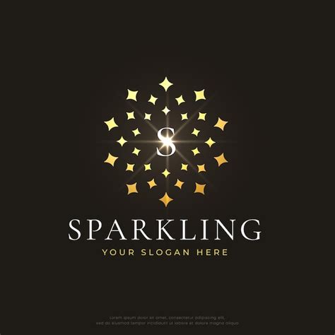 Premium Vector S Letter With Gold Shining Stars Logo Design
