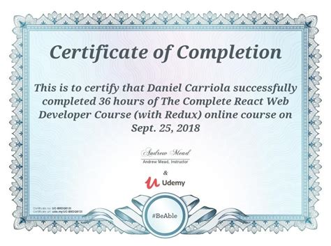 Daniel Carriola On Linkedin Udemy Reactjs Finished