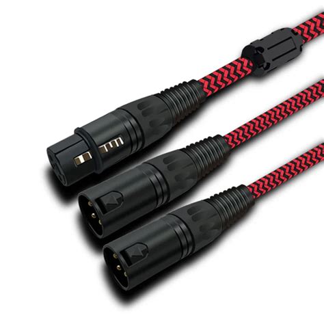 XLR Female To Double XLR Male Nylon Audio Cable Mic Microphone Amplifier Stage Lighting 2 XLR Y