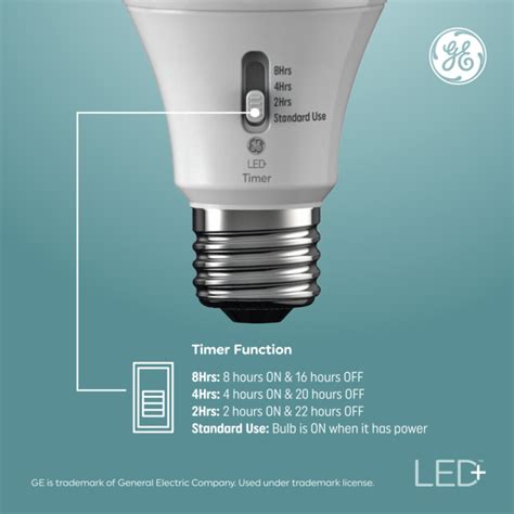 Ge Led A19 Timer Led Light Bulb Automatic Timer Light 60 Watt