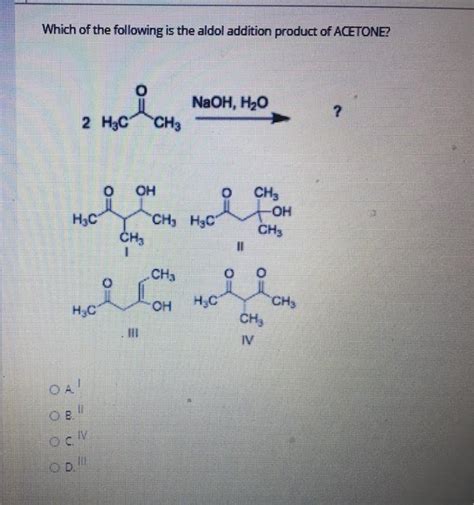 Solved Which of the following is the aldol addition product | Chegg.com