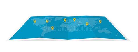 Vector Illustration Of Four Fold World Map Stock Vector Illustration