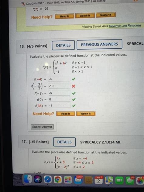 Solved 17 5 Points DETAILS SPRECALC7 2 1 034 MI 7x Chegg