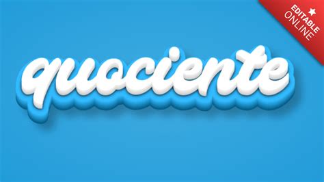 Quociente Blue 3d Text Effect Generator