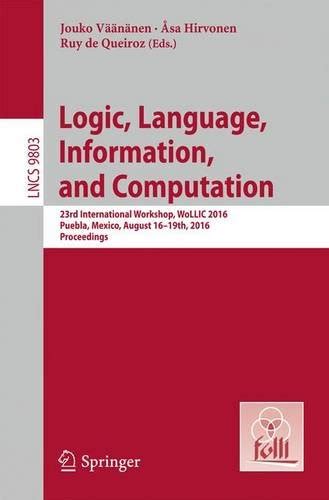 Logic Language Information And Computation Let Me Read