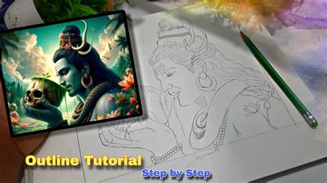 Lord Shiva Drawing Mahadev Drawing Outline Tutorial 😍 Har Har