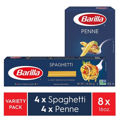 Barilla Blue Penne And Spaghetti Pasta Variety Pack 4 Each 16oz Per