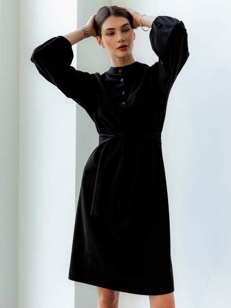 Сукня сорочка міді осіння жіноча Seventeen 2097 5442 Xxl 3xl Чорна Sev2000000183633