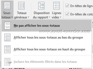Hiérarchie des données dans un TCD Excel Exercice