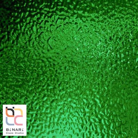 8x10 In Stained Glass Green English Muffle Binari Glass Studio