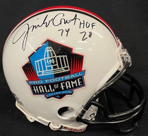 Jimbo Covert Class Of 2020 Autographed Hall Of Fame White Mini Helmet