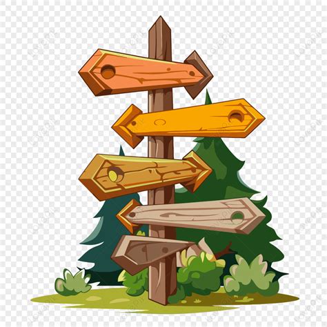 Direction Sign Vectorstickercartoondirection Signs Png Hd