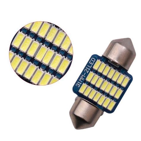 ไฟเพดานรถยนต์ Led 31mm 21smd ชิปขั้วแคปซูล มีให้เลือกสองสี ขาว ไอซ์บลู ราคา1 ชิ้น Shopee Thailand