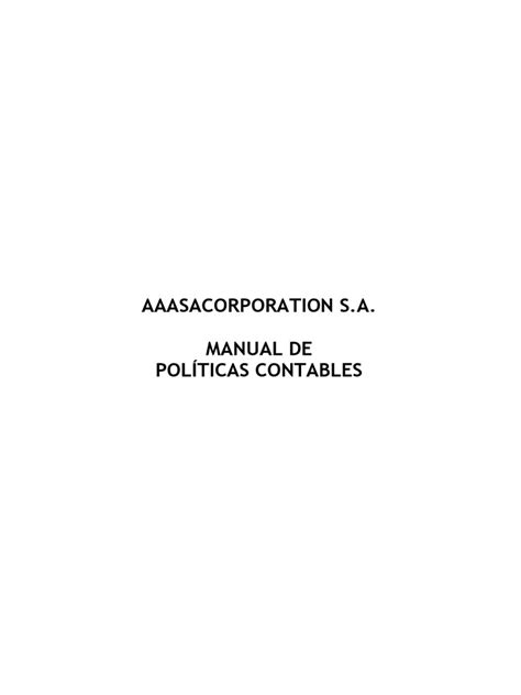 Manual De Politicas Contables Aaasacorporation Sa Pdf