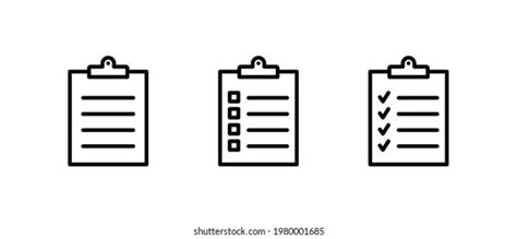 Clipboard Vector Icons Checklist Gear Checkmarks Stock Vector Royalty Free