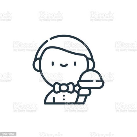 흰색 배경에서 격리된 웨이터 벡터 아이콘입니다 웹 사이트 디자인 및 모바일 앱 개발을위한 개요 얇은 라인 웨이터 아이콘 얇은 선 웨이터 윤곽선 아이콘 벡터