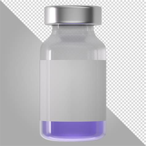 Premium Psd Ampoule Vaccine Liquid Purple Front View