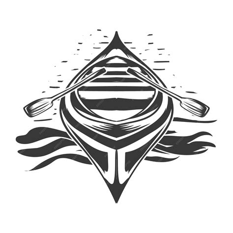 Premium Vector Kayaking Vector Kayak Boat Vector Black And White