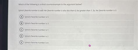 Solved Which Of The Following Is A Direct Counterexample To