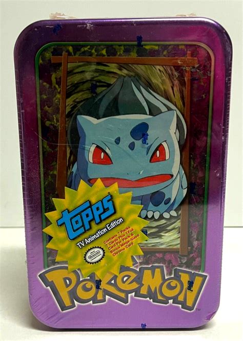 Pokemon Topps 1999 Tv Animated Edition Tin Bulbasaur Tin Sealed