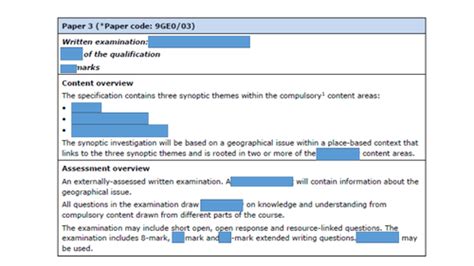 Paper 3 Synoptic Geography Edexcel Analyse Command Word Practice Teaching Resources