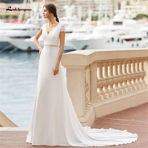 Satin Mermaid Wedding Dress 2021 Sexy Bridal Backless Roycebridal