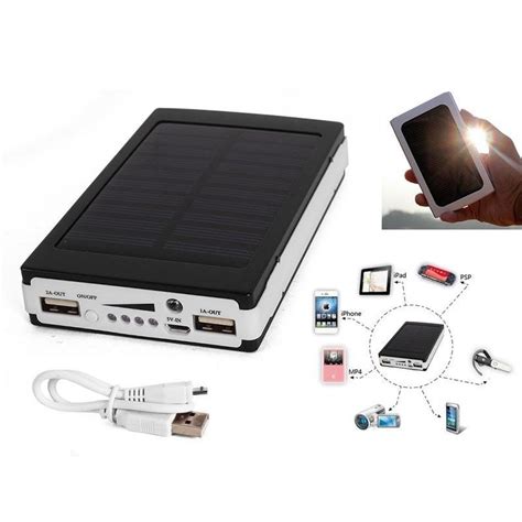 Външна батерия Power Bank 50000 mAh Solar с 2 USB порта, Светодиоден ...