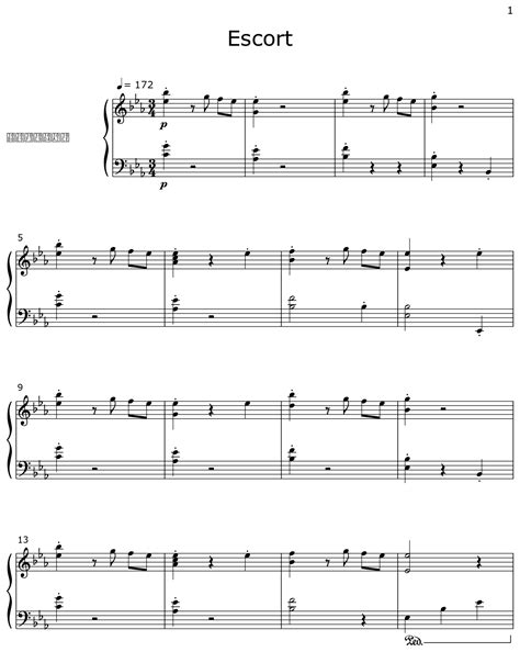 Escort Sheet Music For Piano